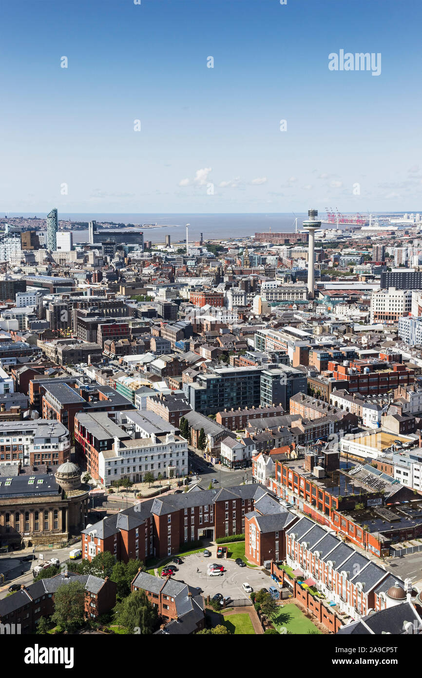 View over Liverpool from Liverpool Cathedral, UK Stock Photo - Alamy