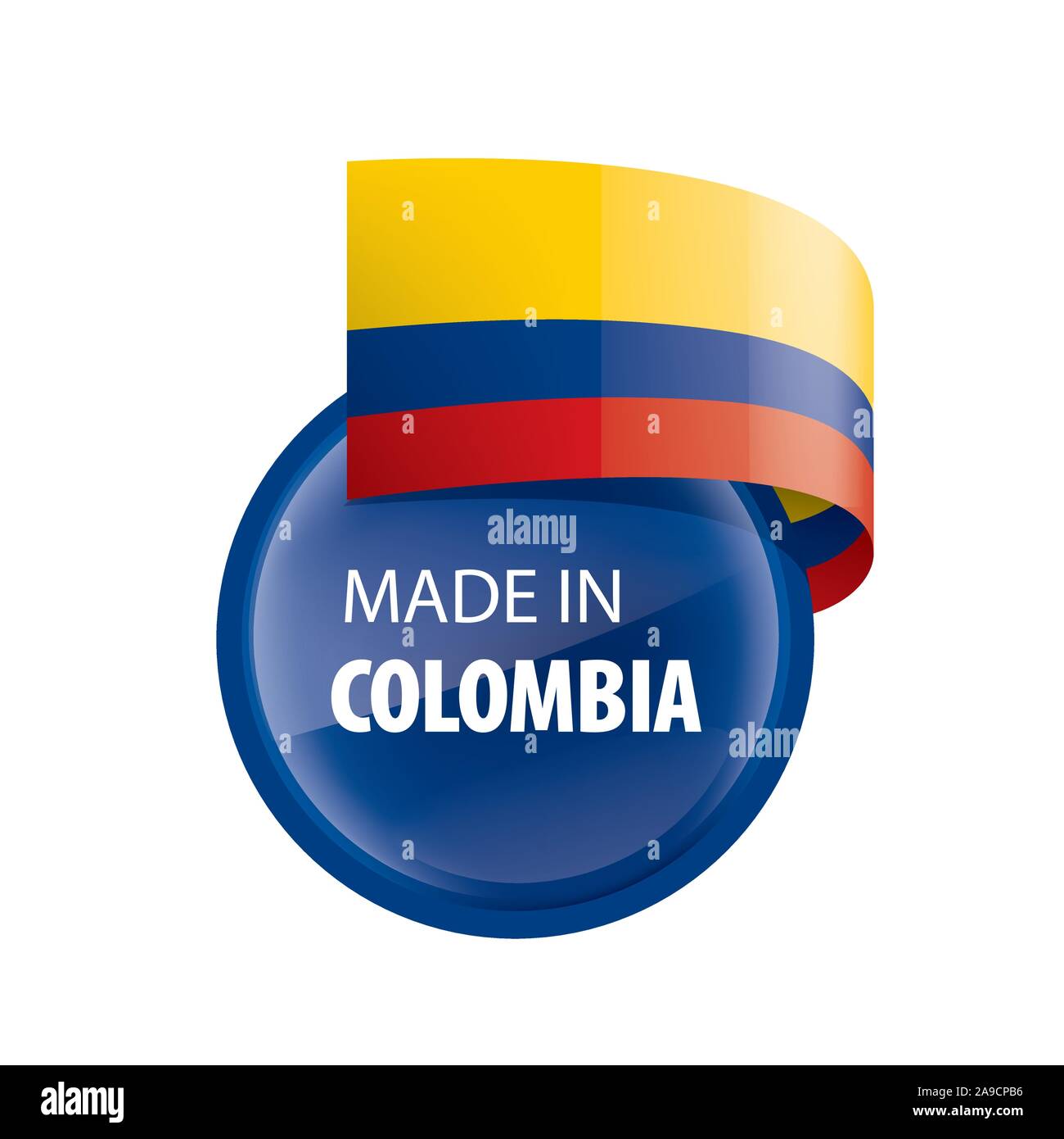 Colombia flag, vector illustration on a white background Stock Vector ...