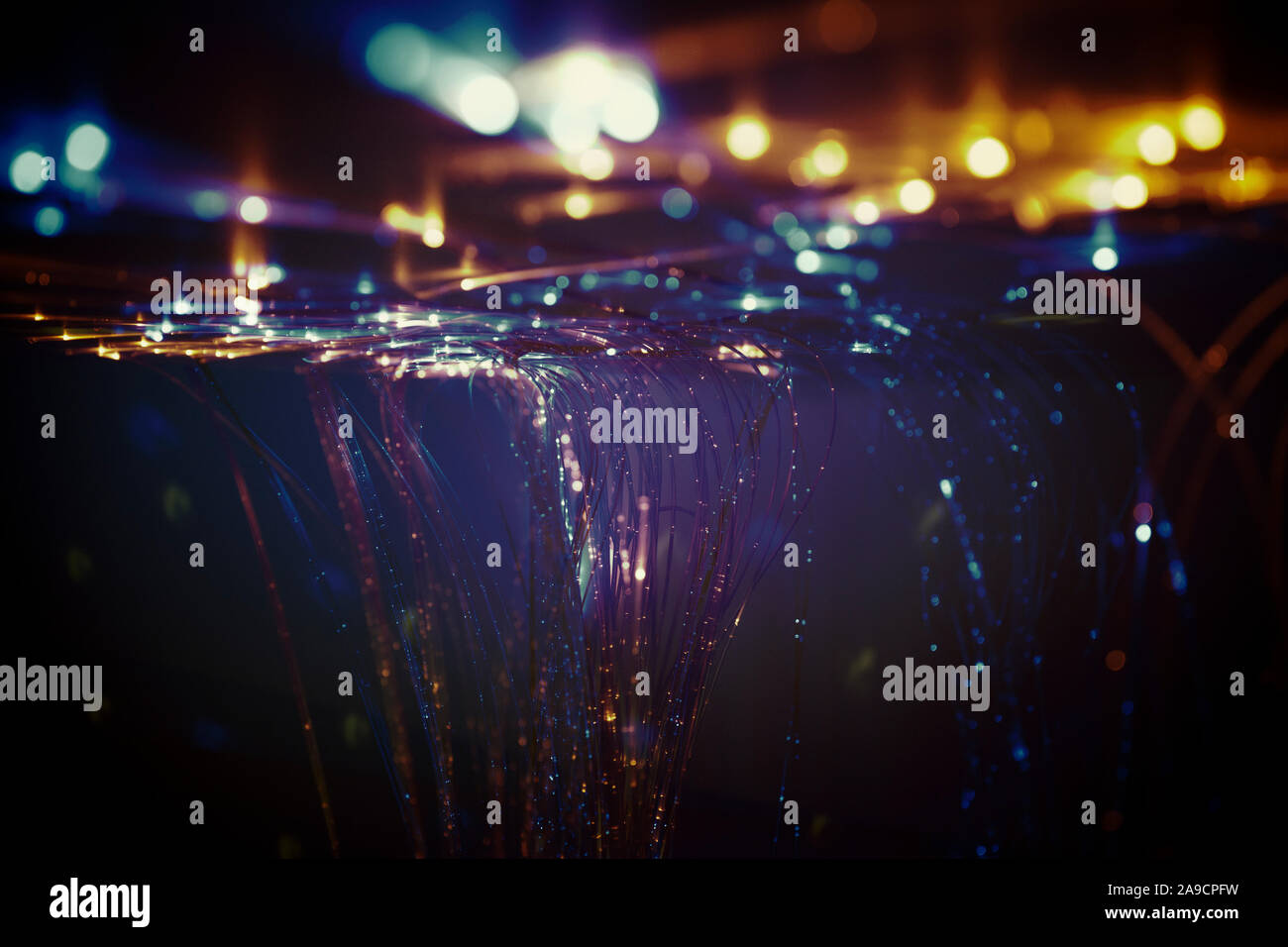 An image of some stylish light lines in the dark Stock Photo - Alamy