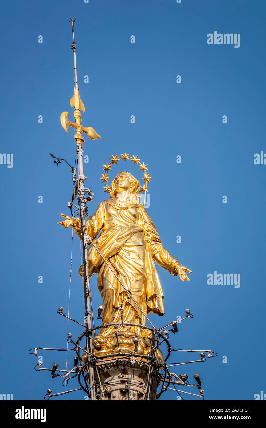 An image of a the Madonna Milan cathedral Italy Stock Photo - Alamy