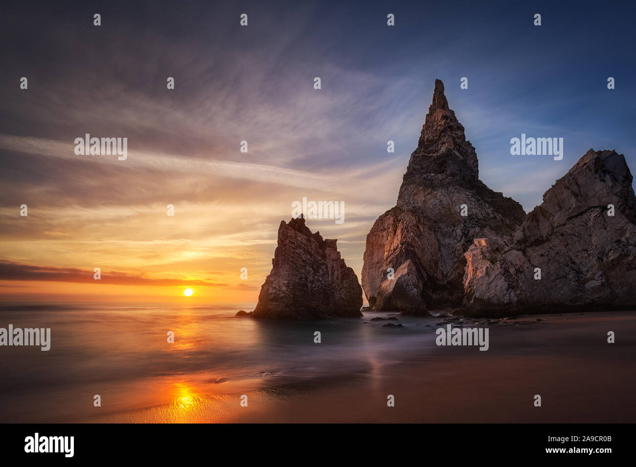 Beautiful sunset portugal beach hi-res stock photography and images - Alamy