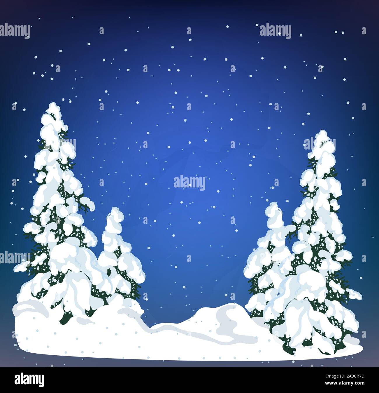 Snow Trees Night Background