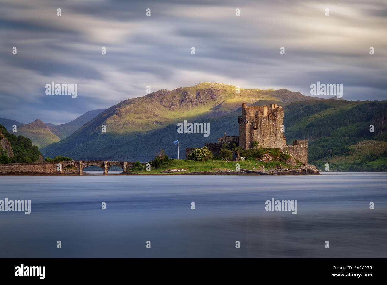 Eilean Donan castle, a scotish castle in an island connected by a ...