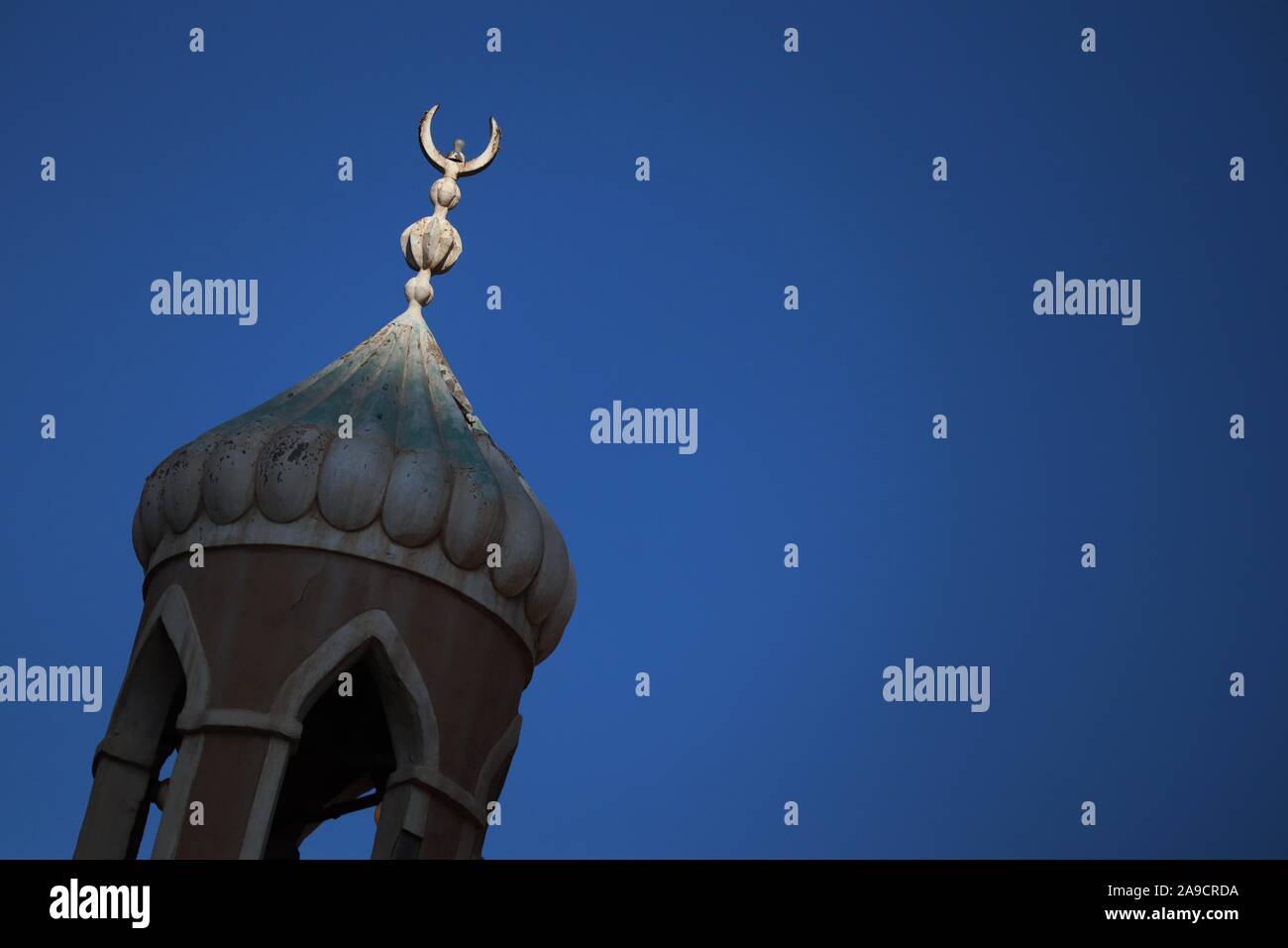 Crescent symbol of islam on top of the dome of hi-res stock photography ...