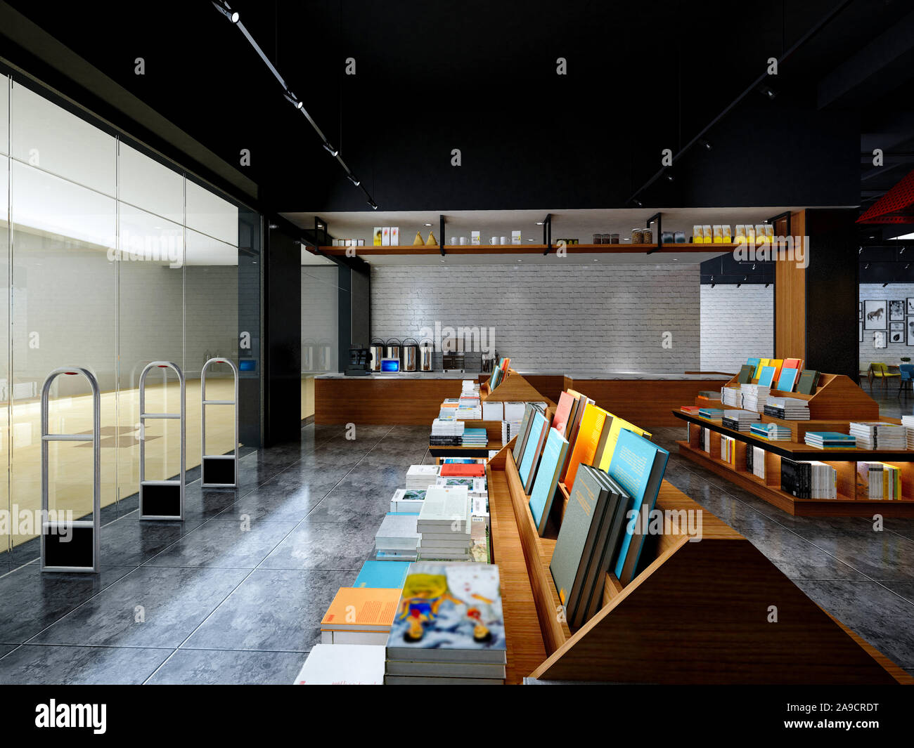 3d render of book store Stock Photo - Alamy