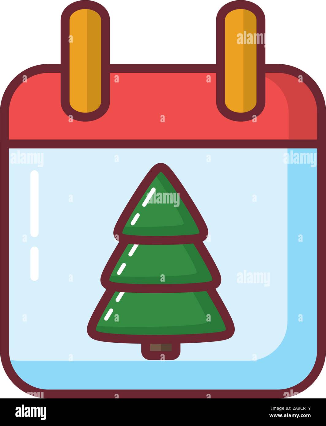 Merry christmas pine tree calendar vector design Stock Vector Image ...