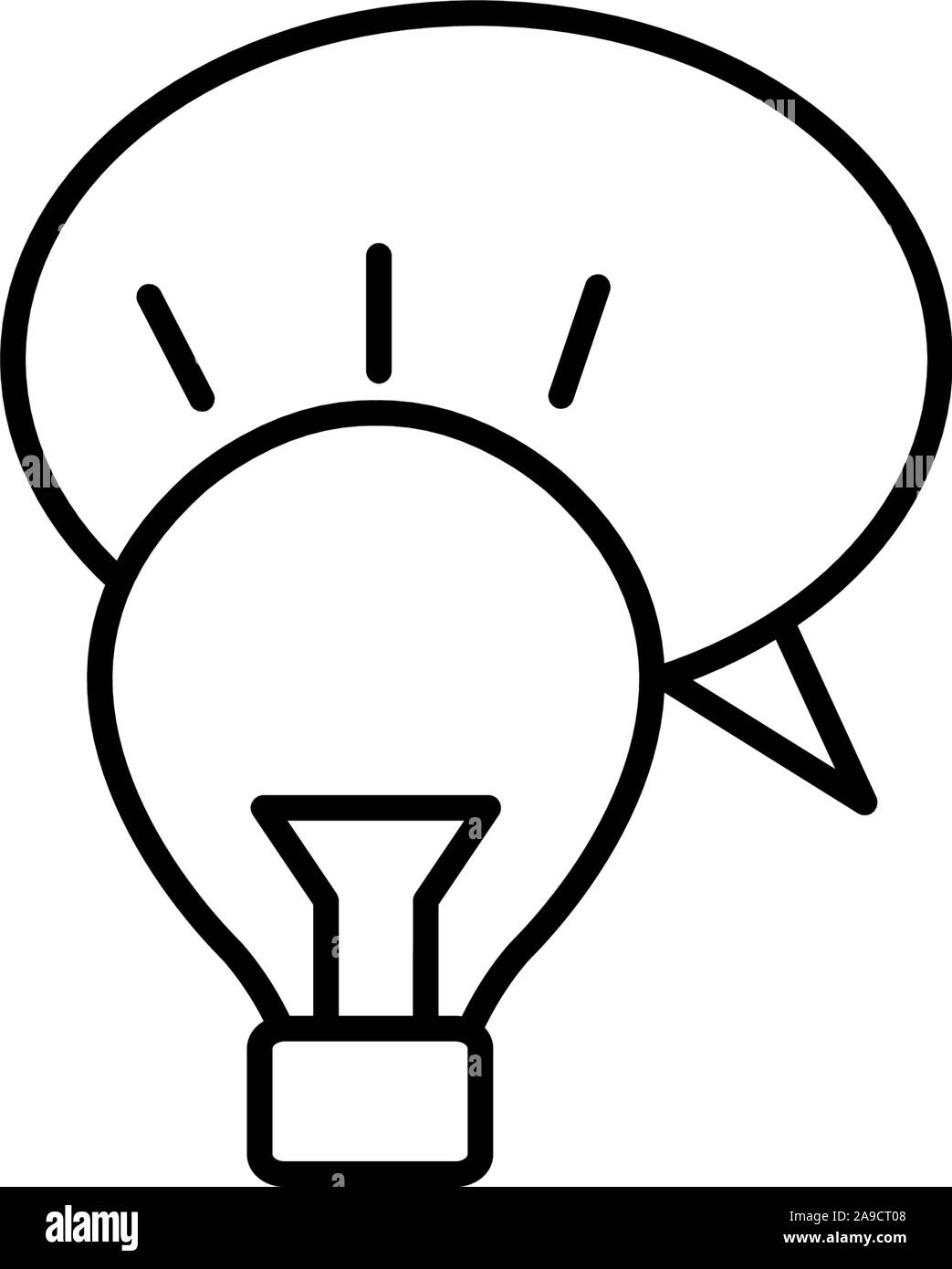 bulb message idea icon line style illustration Stock Vector Image & Art ...