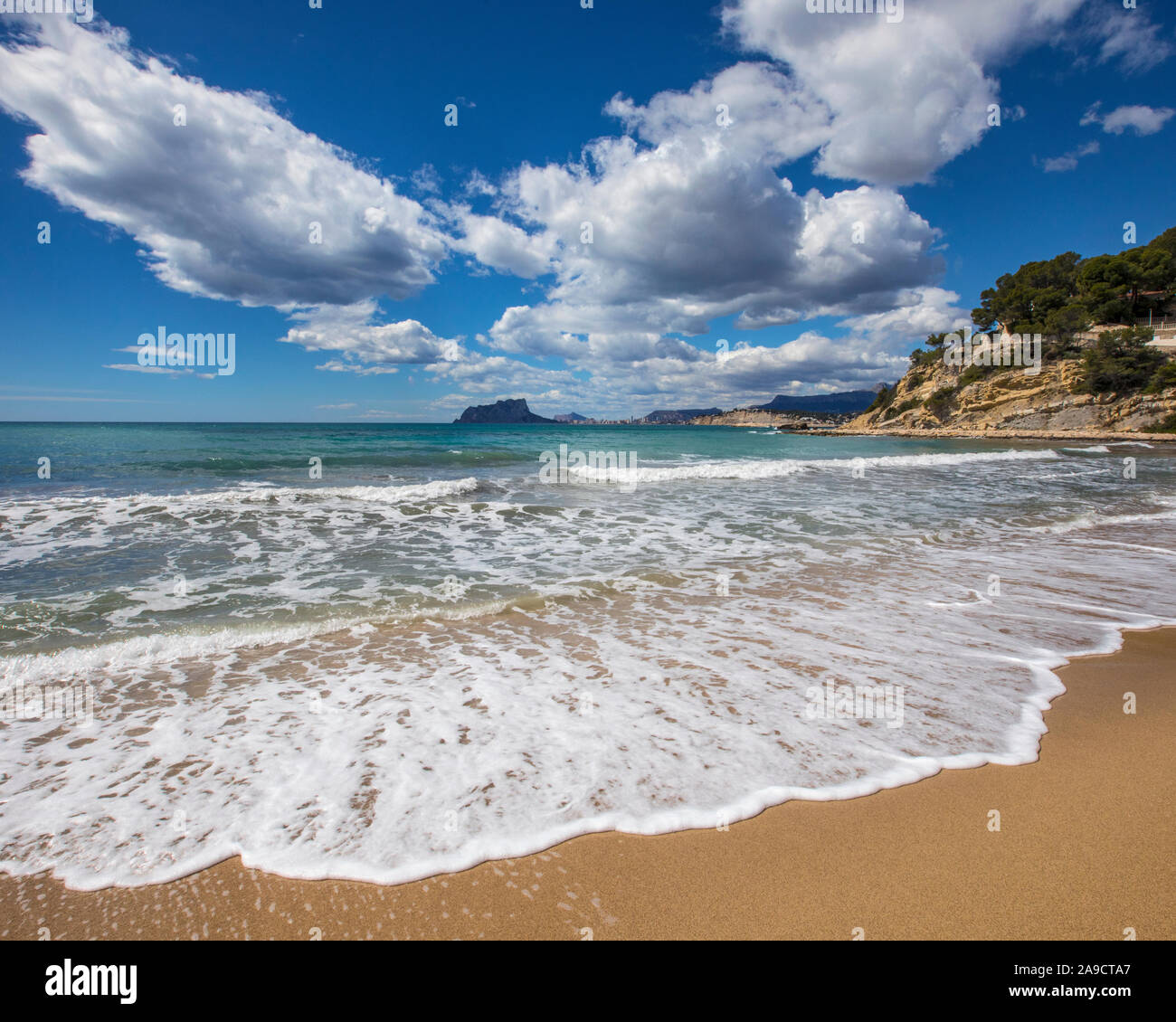 The view from El Portet Beach, also known as Playa del Portet or Cala ...
