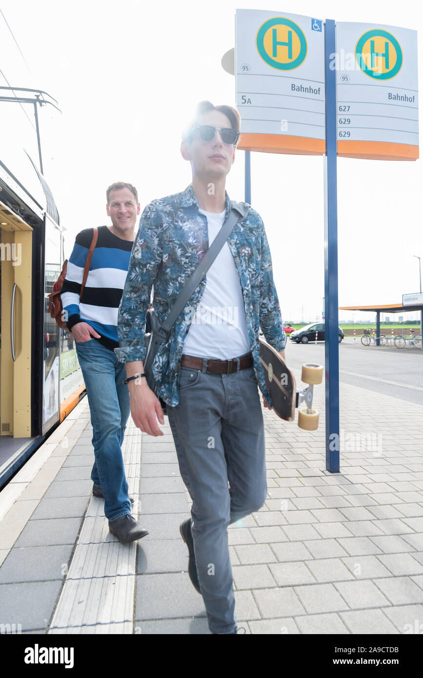 Stepping off train hi-res stock photography and images - Alamy