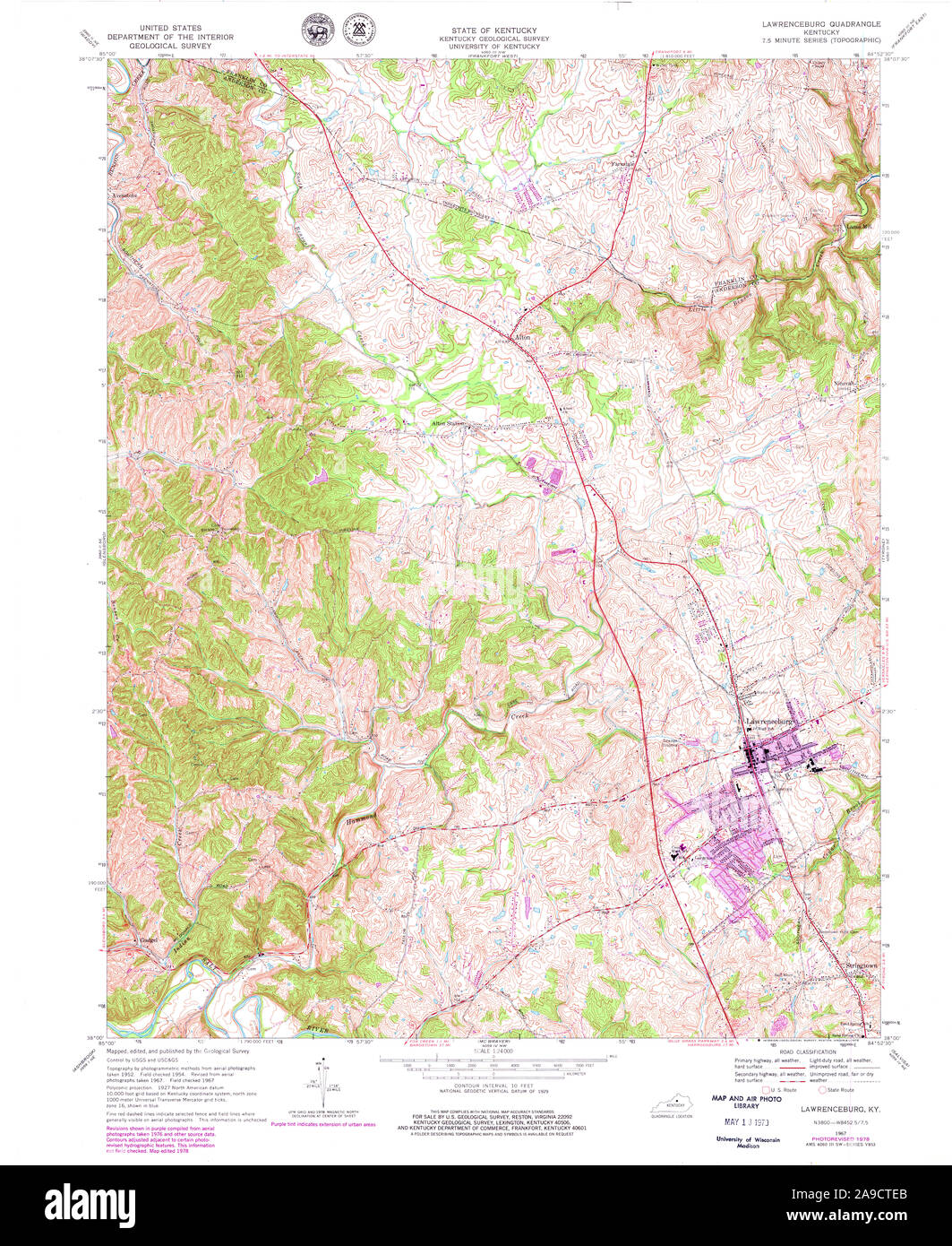 Map of lawrenceburg hi-res stock photography and images - Alamy