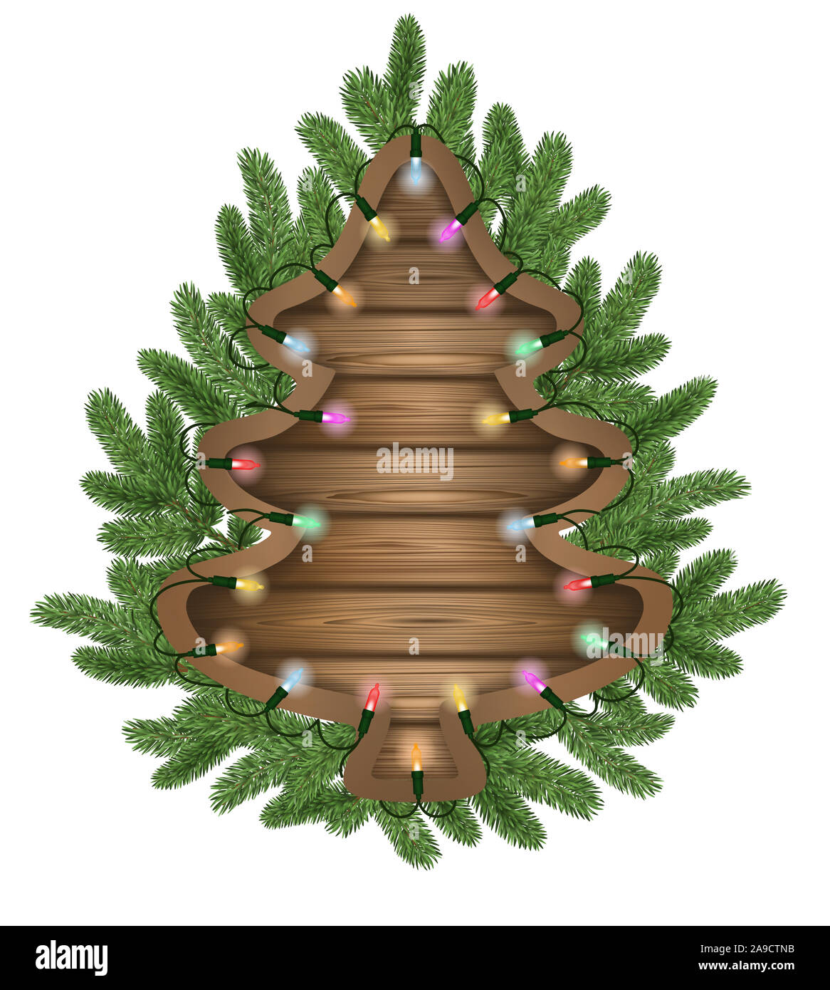 Colorful fir tree banner Cut Out Stock Images & Pictures - Alamy