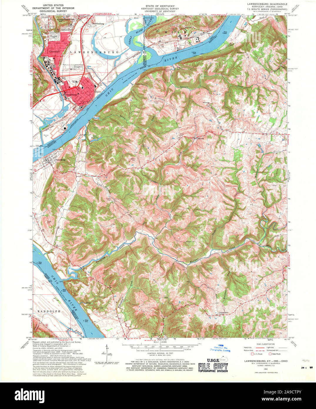 Map of lawrenceburg kentucky hi-res stock photography and images - Alamy