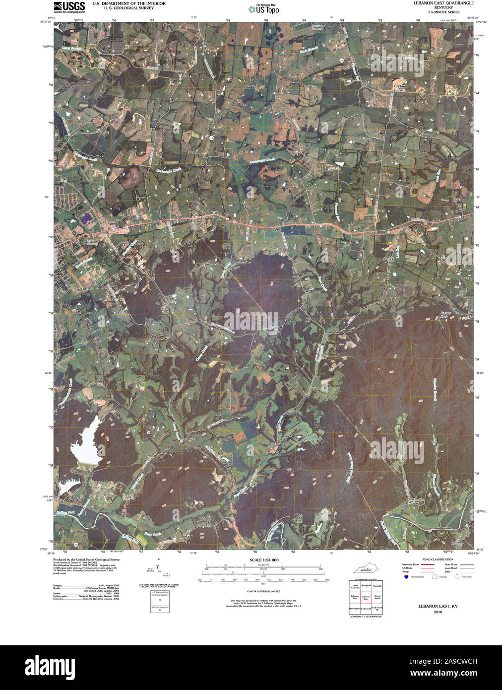 Map of lebanon kentucky hi-res stock photography and images - Alamy