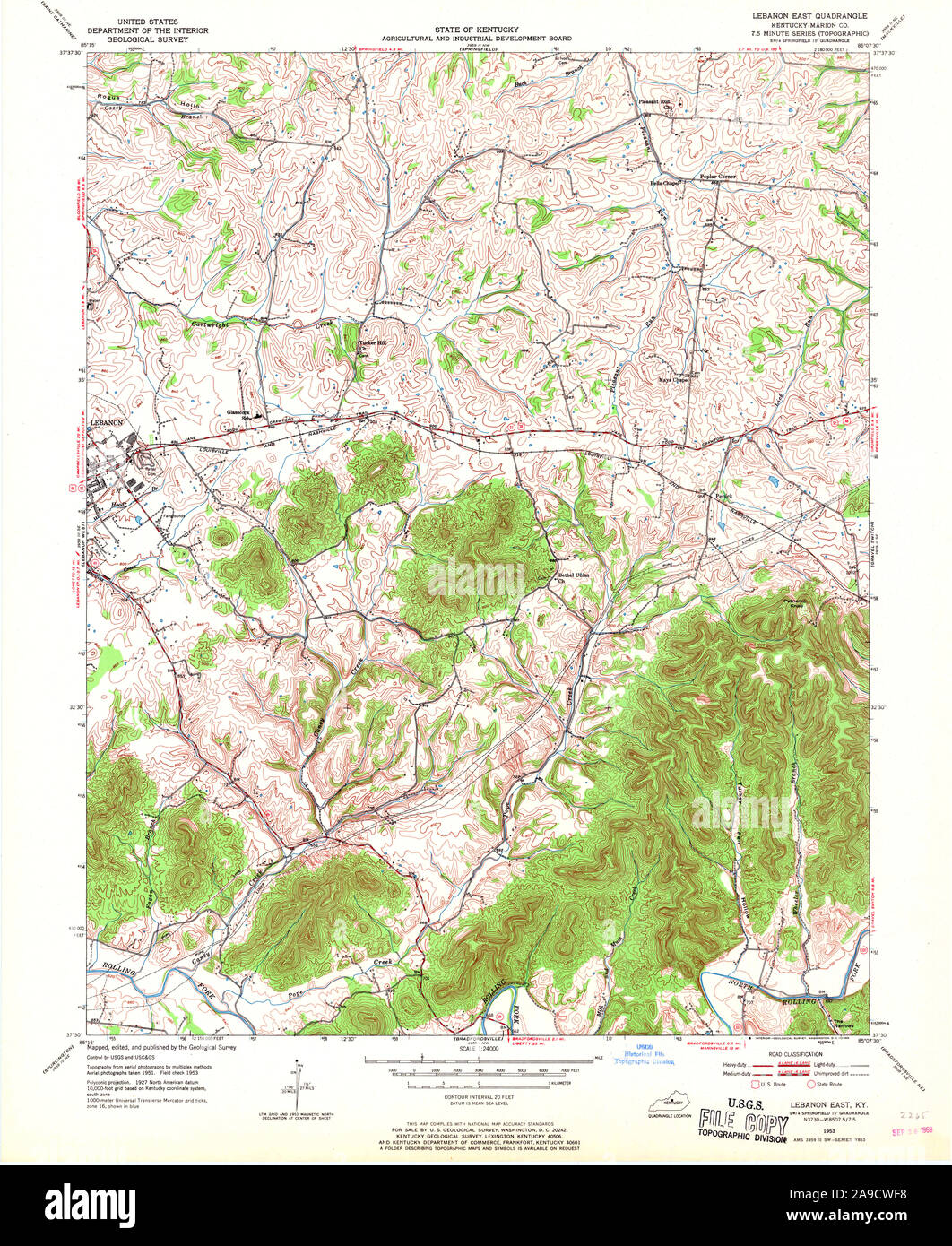 Lebanon kentucky map hi-res stock photography and images - Alamy