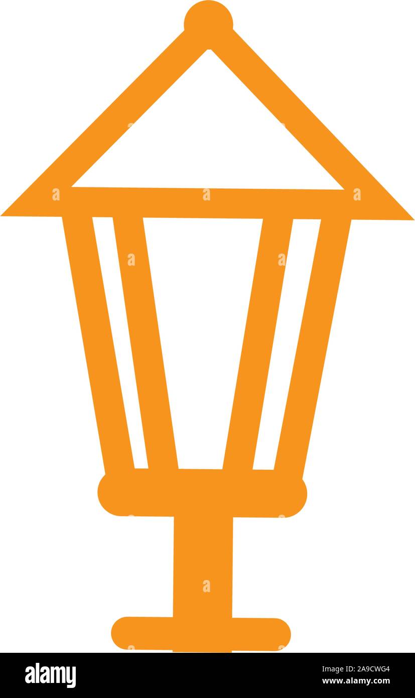 lamp energy electricity light yellow line style vector illustration ...
