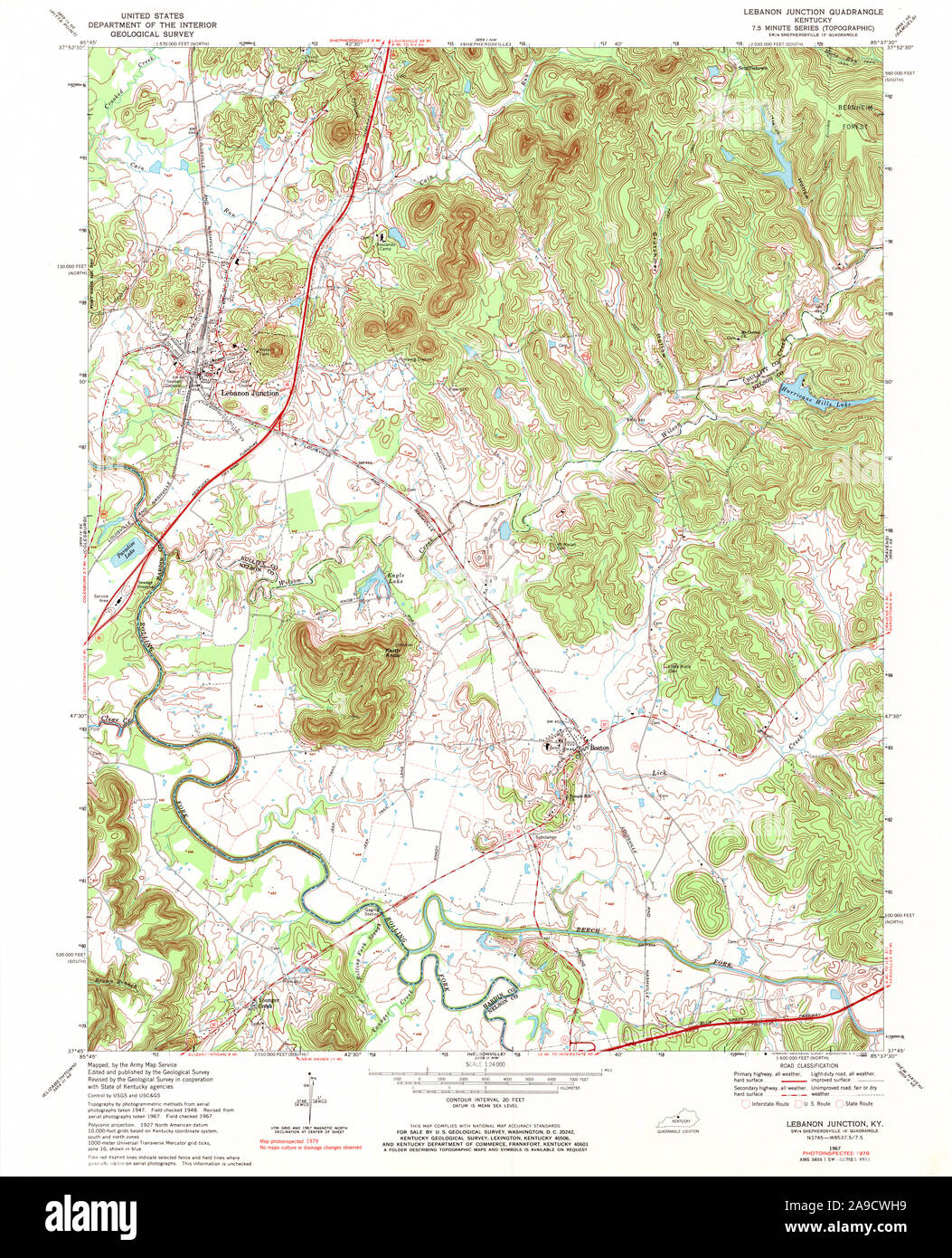 Lebanon kentucky map hi-res stock photography and images - Alamy