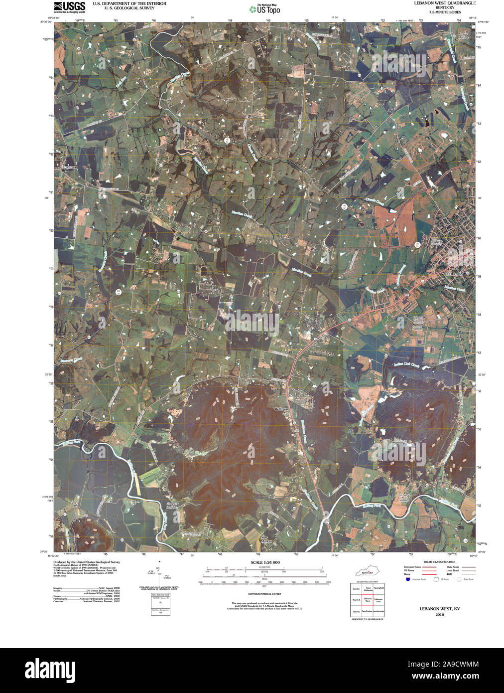 Lebanon kentucky map hi-res stock photography and images - Alamy