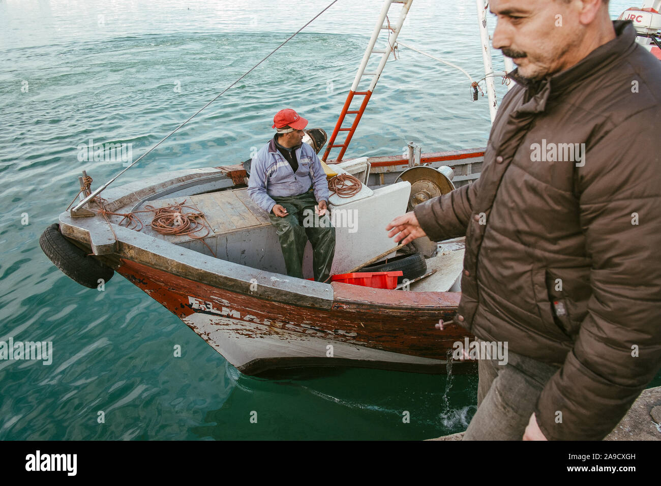 Fishing boats at the harbor of Tangier, Morocco Stock Photo - Alamy