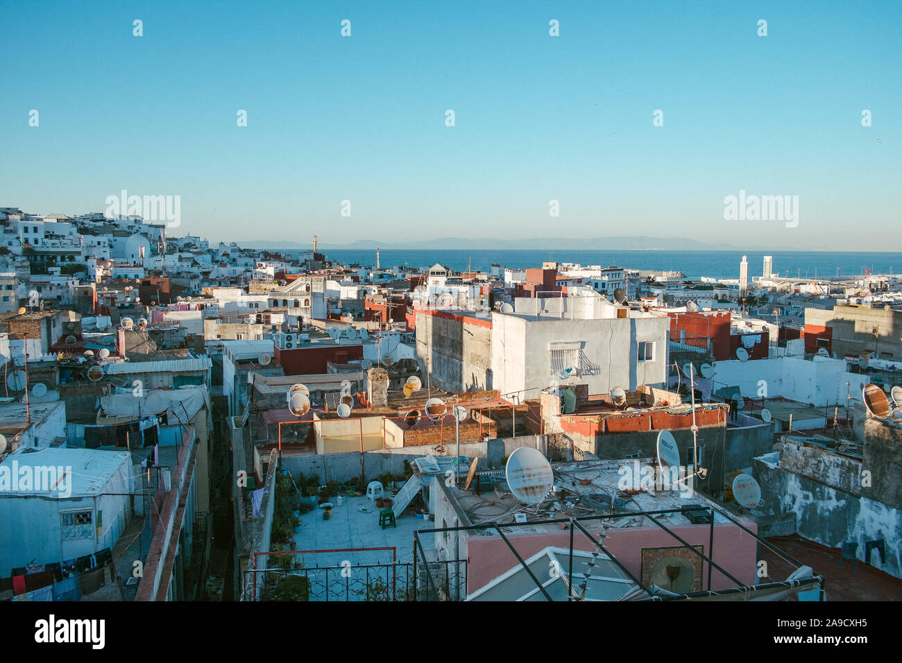 View over the old town and Medina of Tangier, Morocco Stock Photo - Alamy