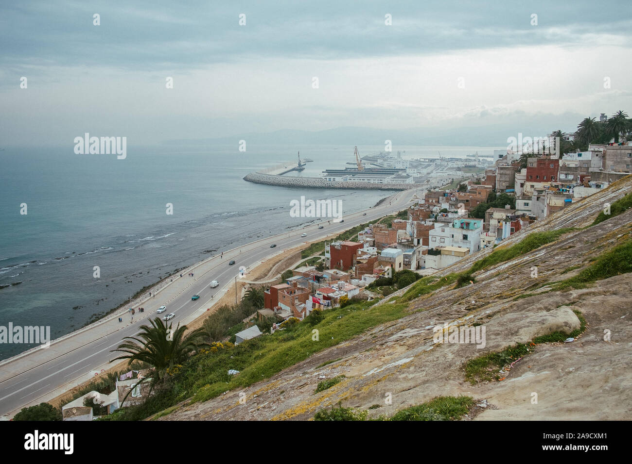 View of the Mediterranean coast of Tangier, Morocco Stock Photo - Alamy