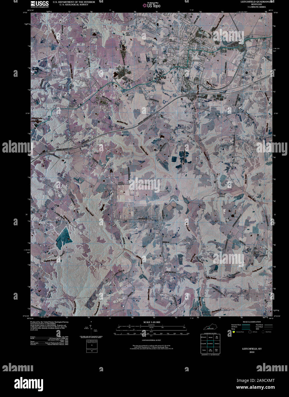 Map of leitchfield hi-res stock photography and images - Alamy