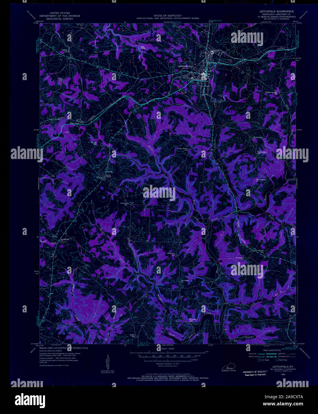 Map of leitchfield hi-res stock photography and images - Alamy