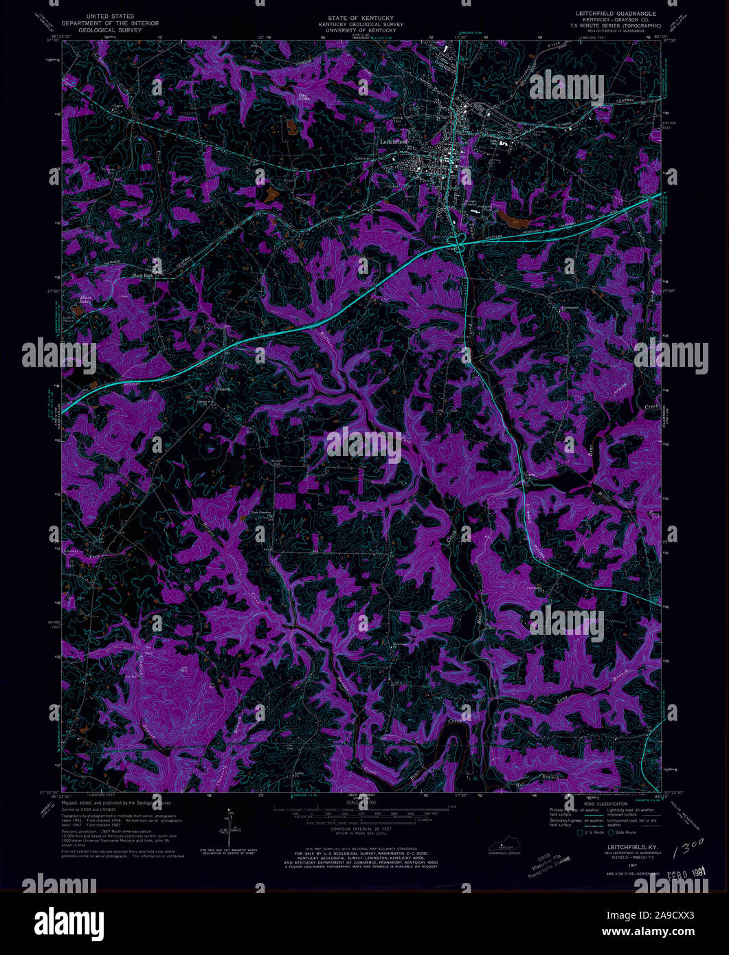 Map of leitchfield hi-res stock photography and images - Alamy