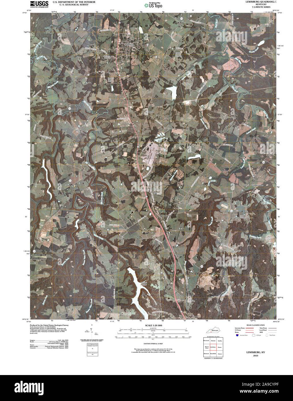 Map of lewisburg hi-res stock photography and images - Alamy