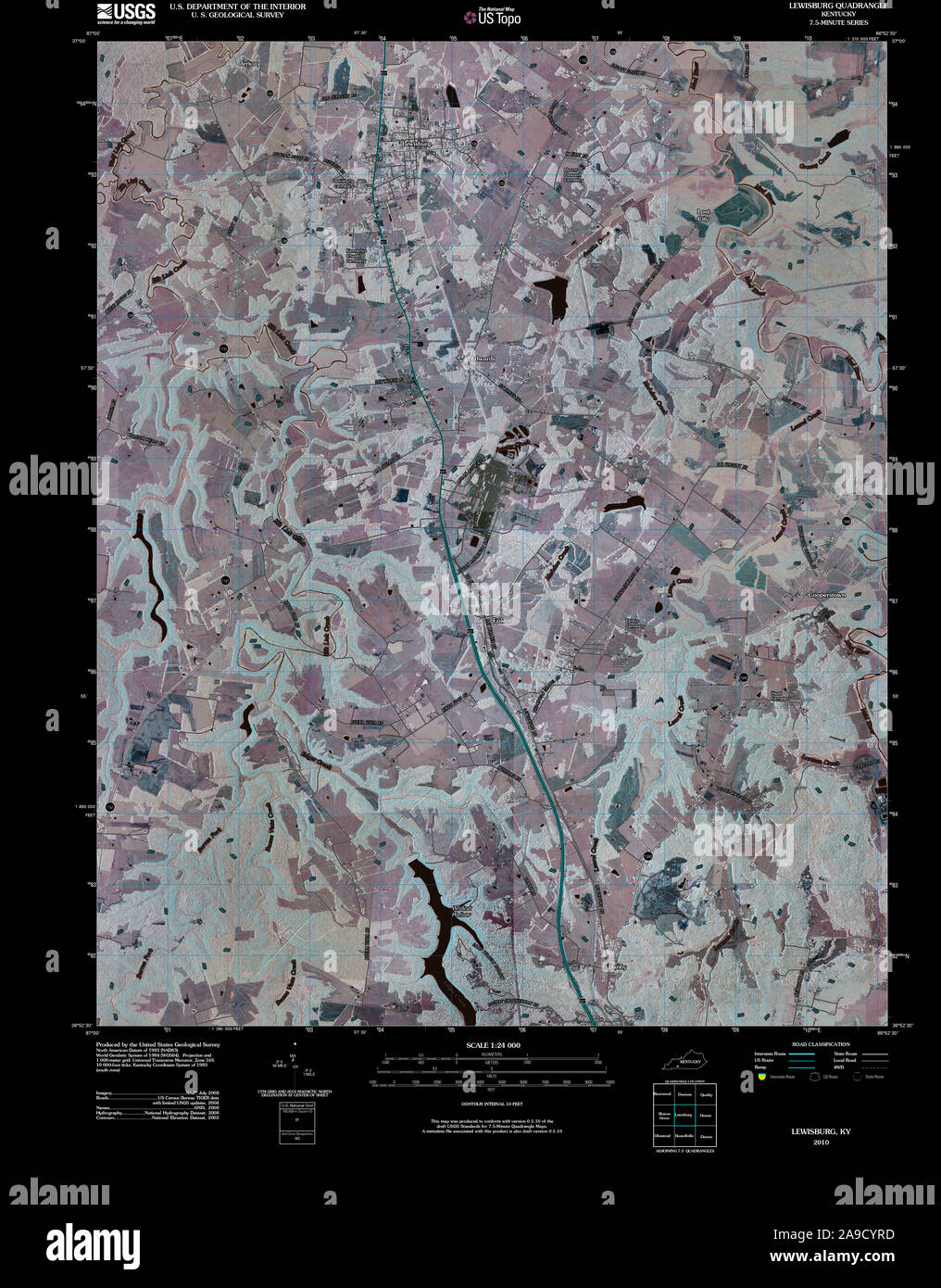 Map of lewisburg hi-res stock photography and images - Alamy