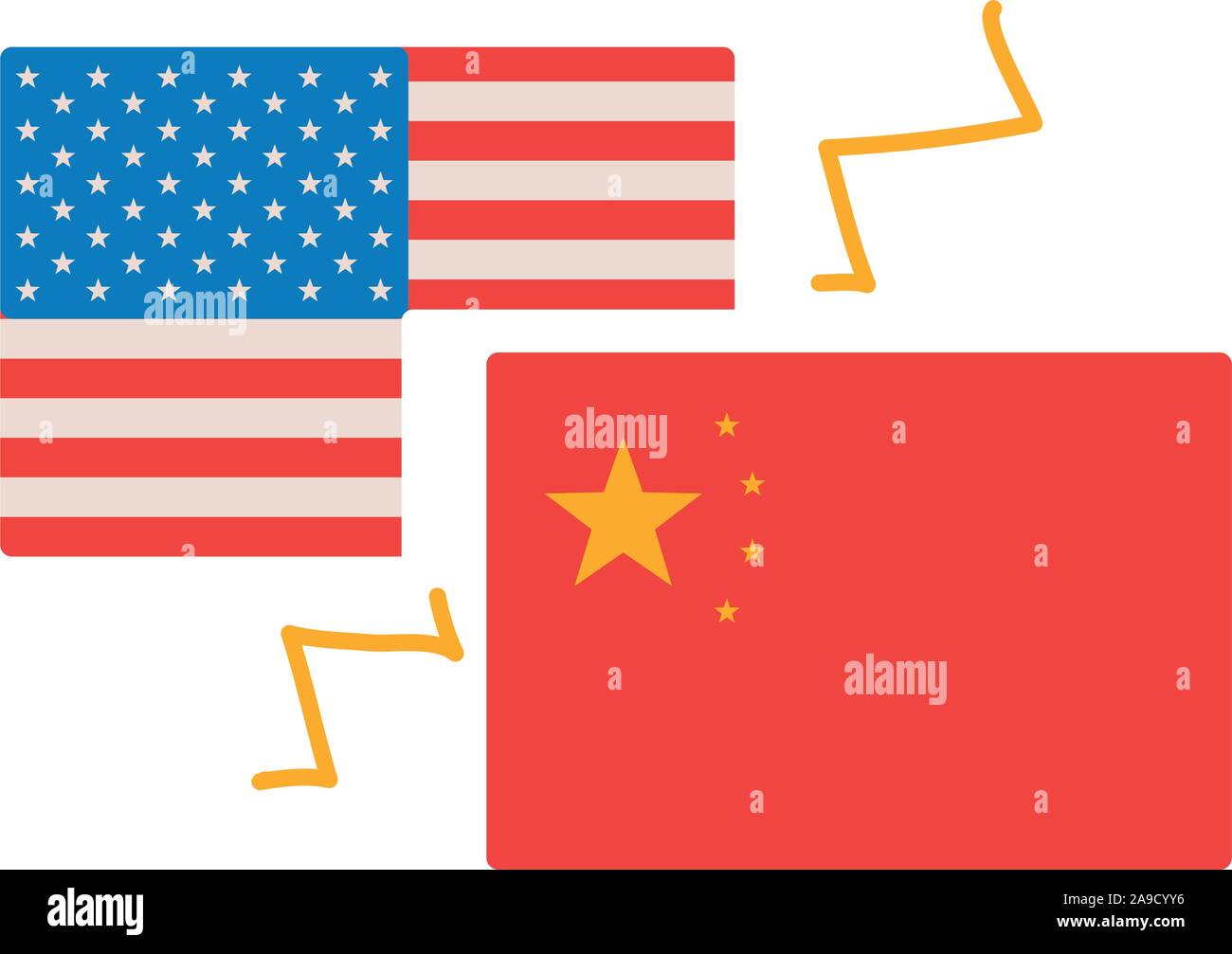 commercial war between china and usa vector design Stock Vector Image ...