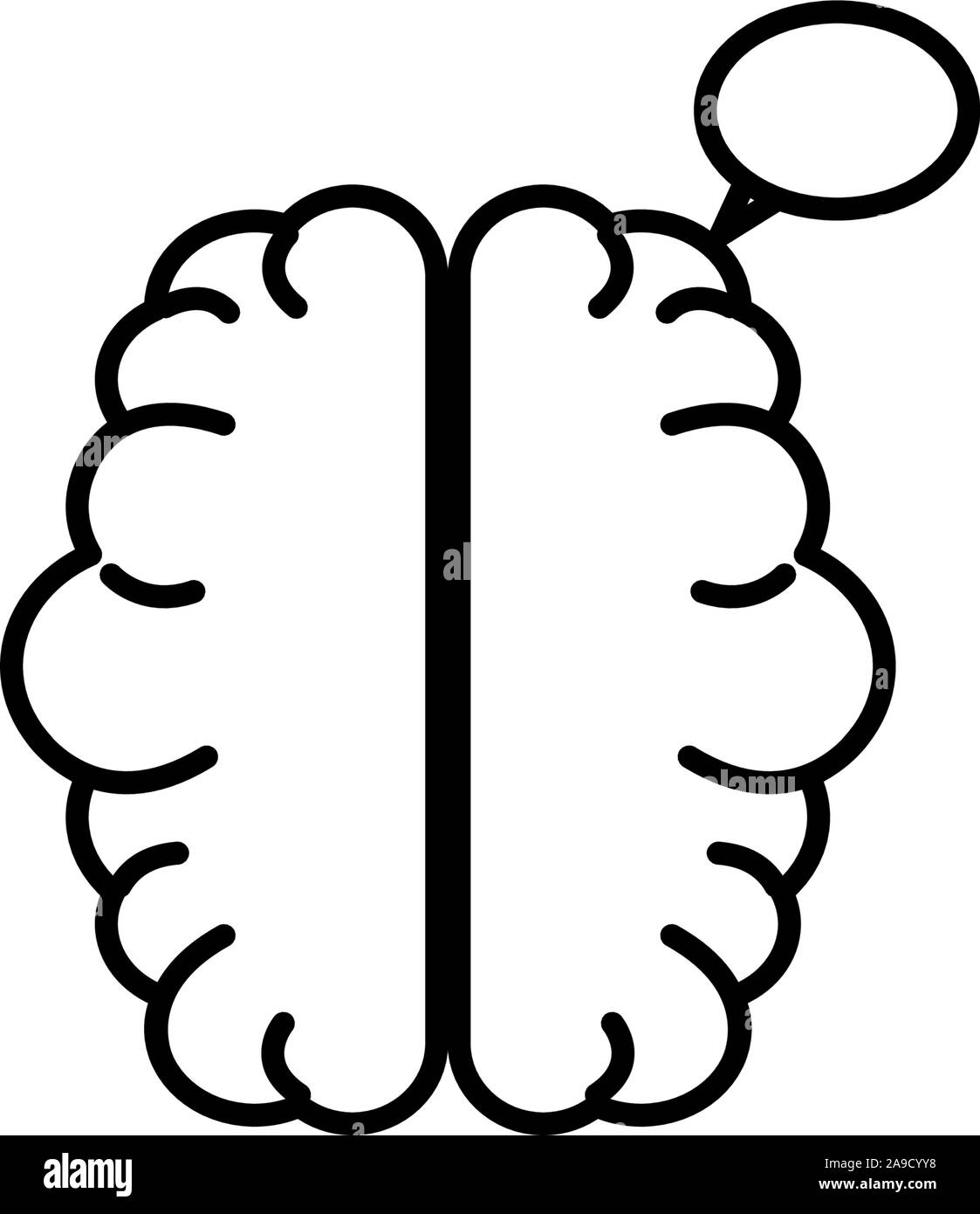 human brain talk bubble idea icon line style illustration Stock Vector ...
