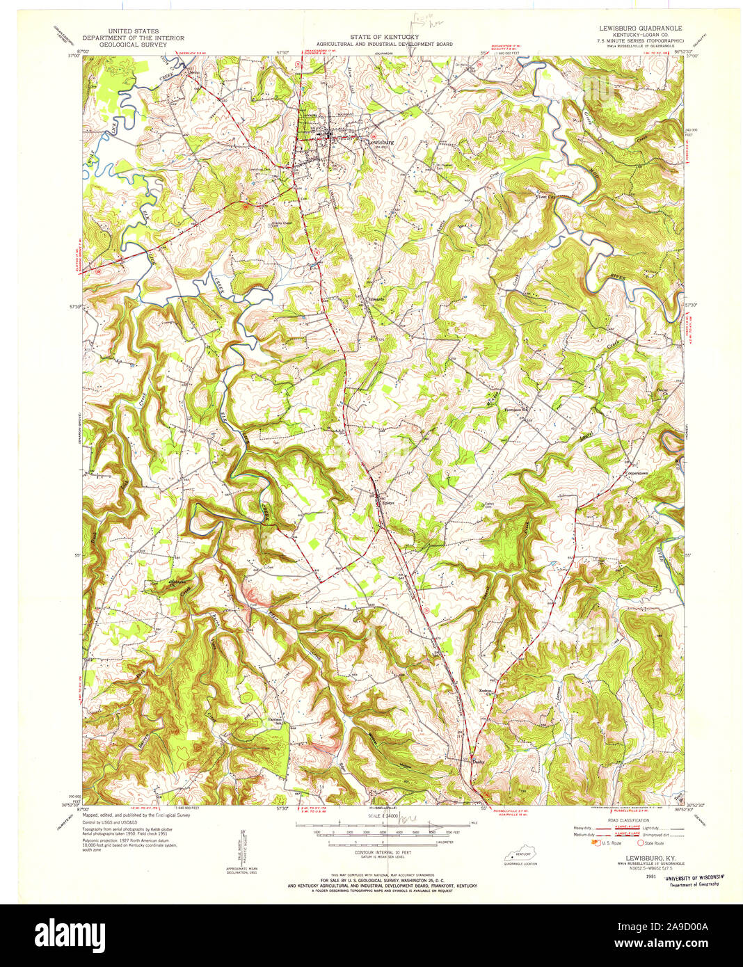 Map of lewisburg hi-res stock photography and images - Alamy