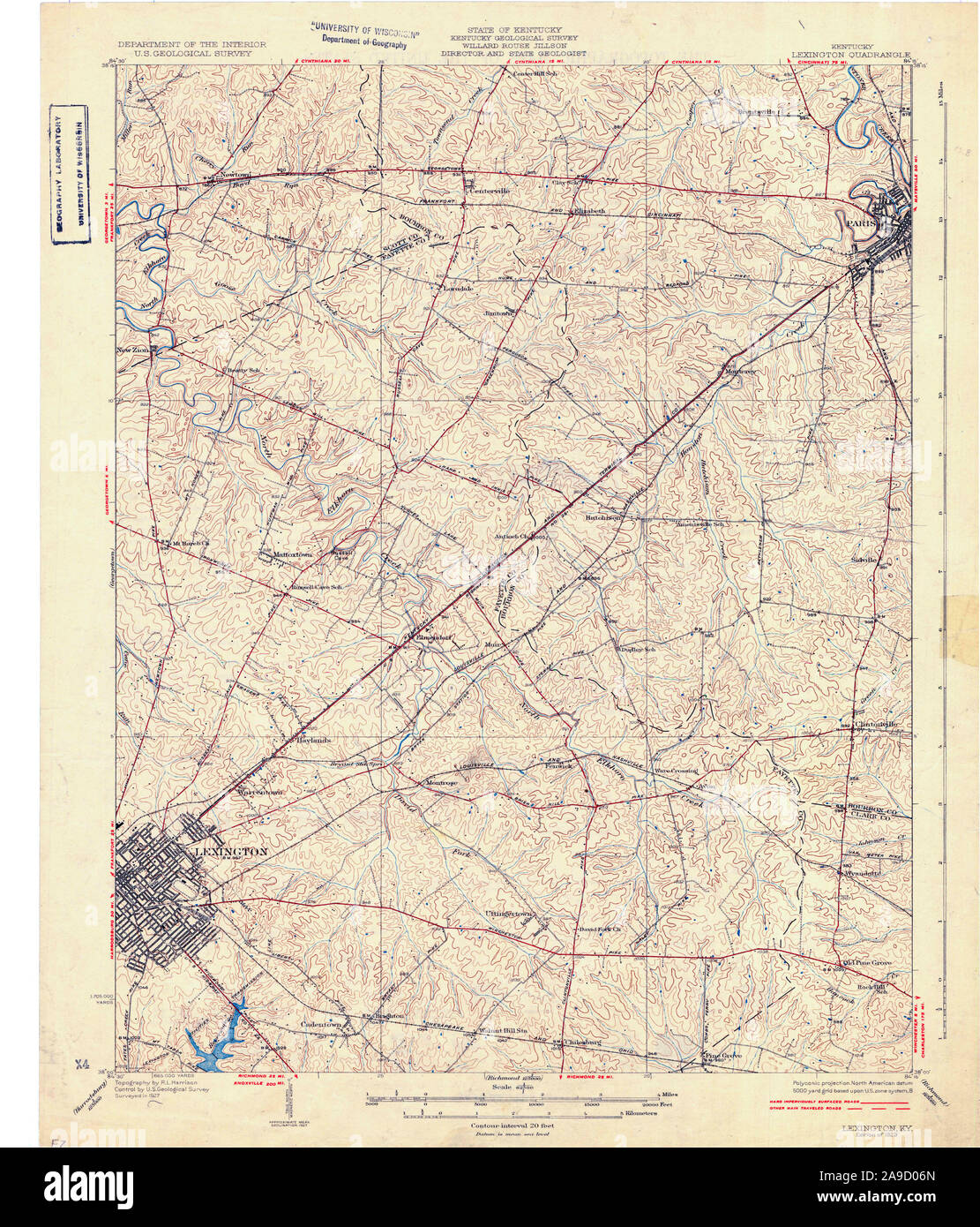 Map of lexington kentucky hi-res stock photography and images - Alamy