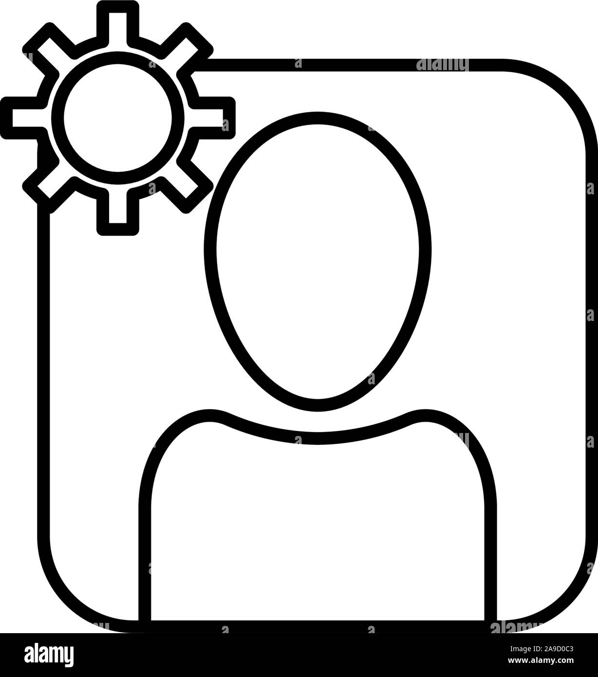 character gears idea icon line style illustration Stock Vector Image ...