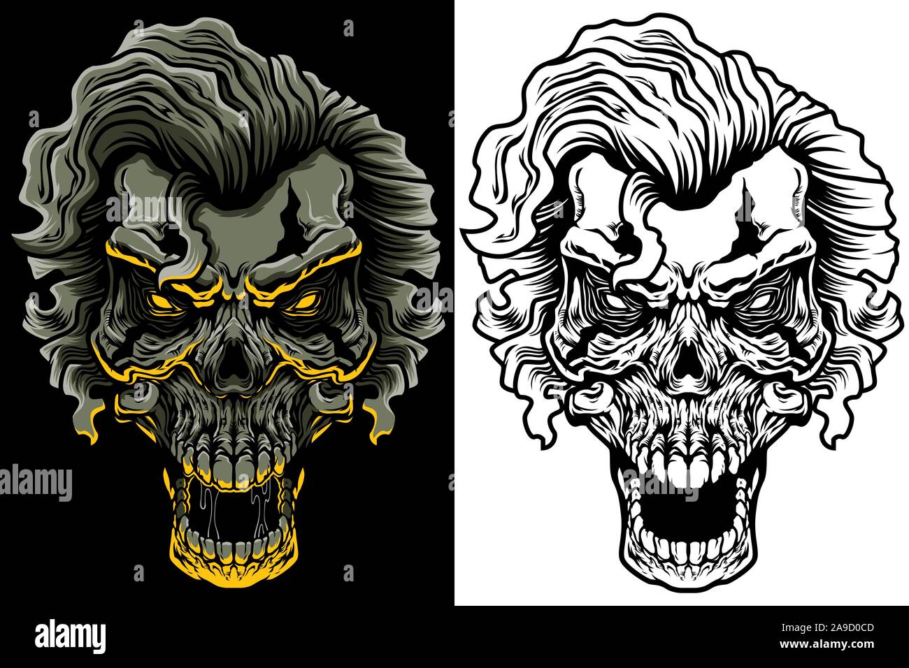 Skull old school tattoo Stock Vector Images - Alamy