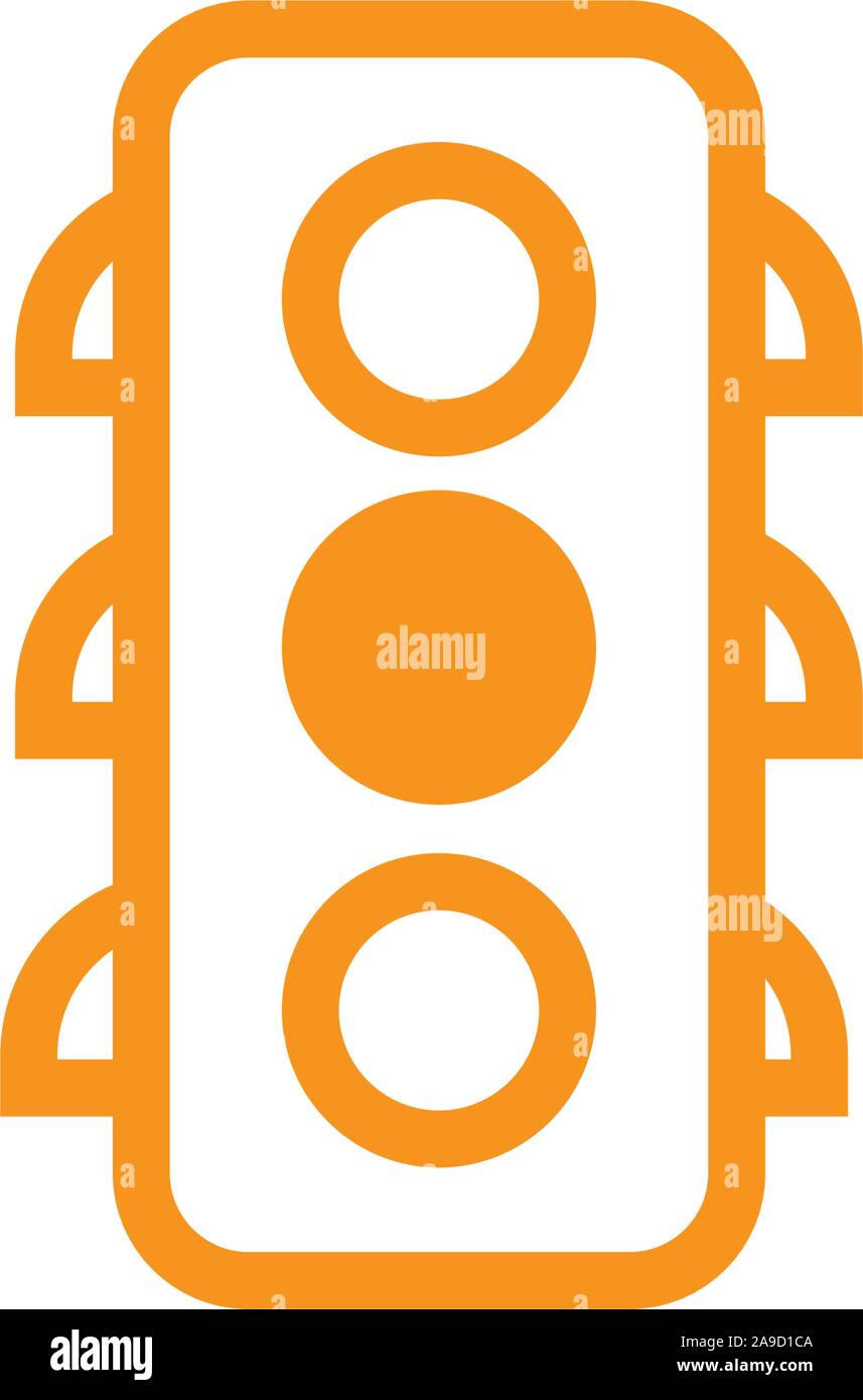 traffic lights energy electricity yellow line style vector illustration ...