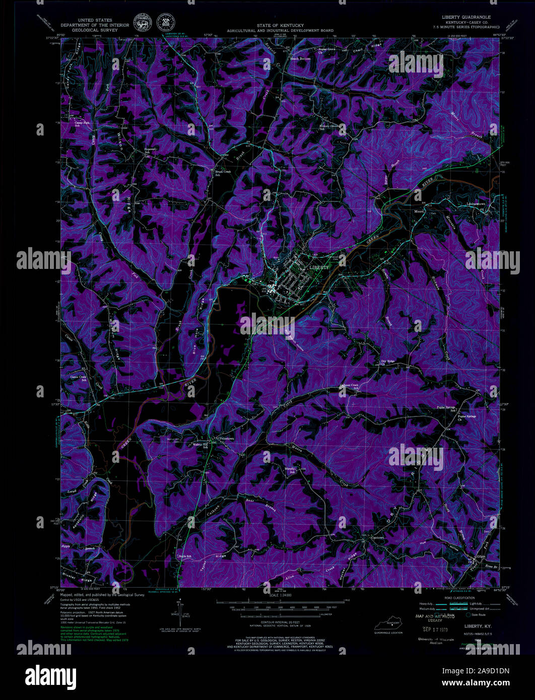 Liberty kentucky map hi-res stock photography and images - Alamy