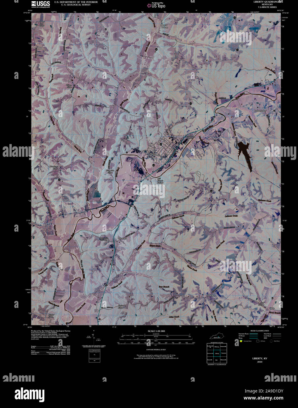 Liberty kentucky map hi-res stock photography and images - Alamy