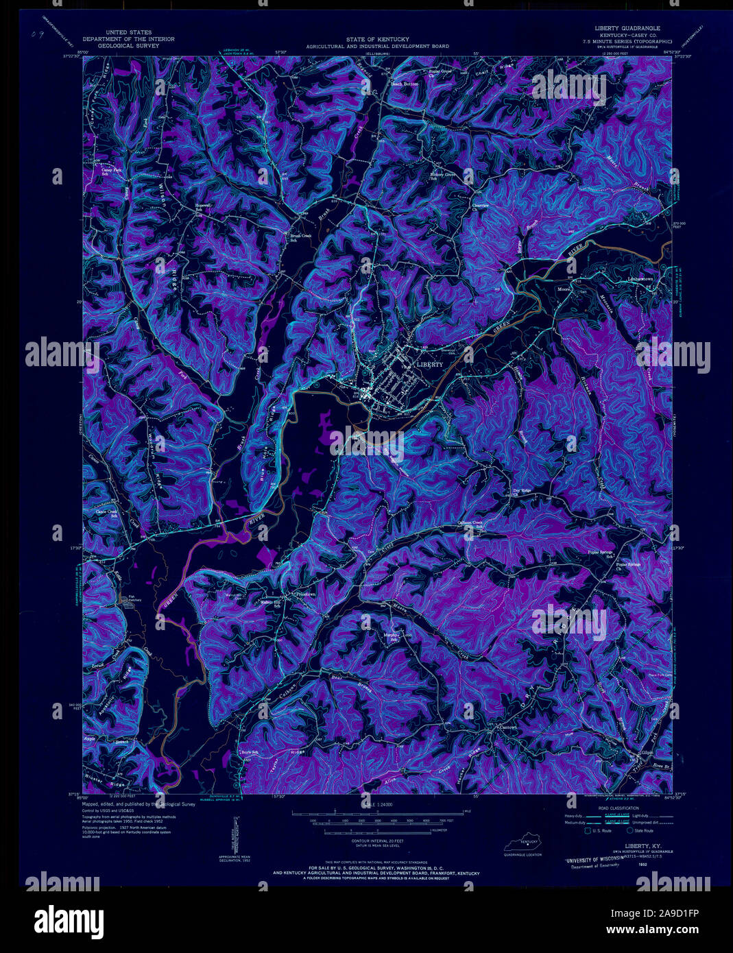 Liberty kentucky map hi-res stock photography and images - Alamy