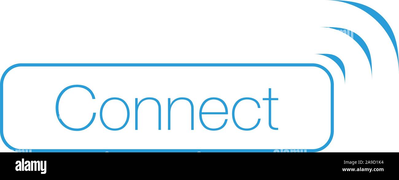 Connect WI-FI Wireles button with signal indicator rounded shape. Can ...