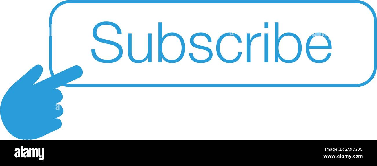Web subscribe button with cursor hand. can be used for website banners ...