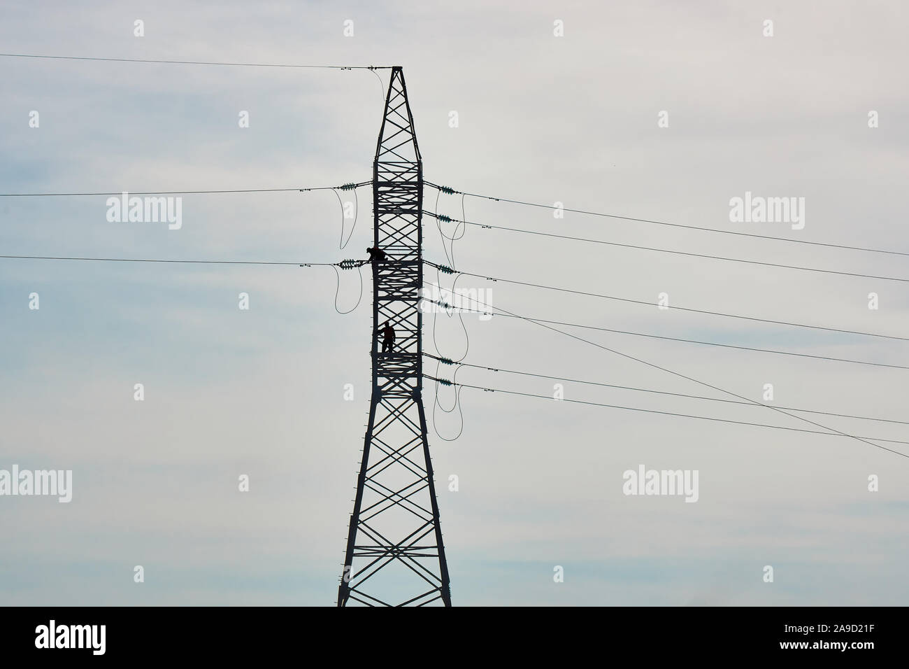 High voltage power lines maintenance hi-res stock photography and ...