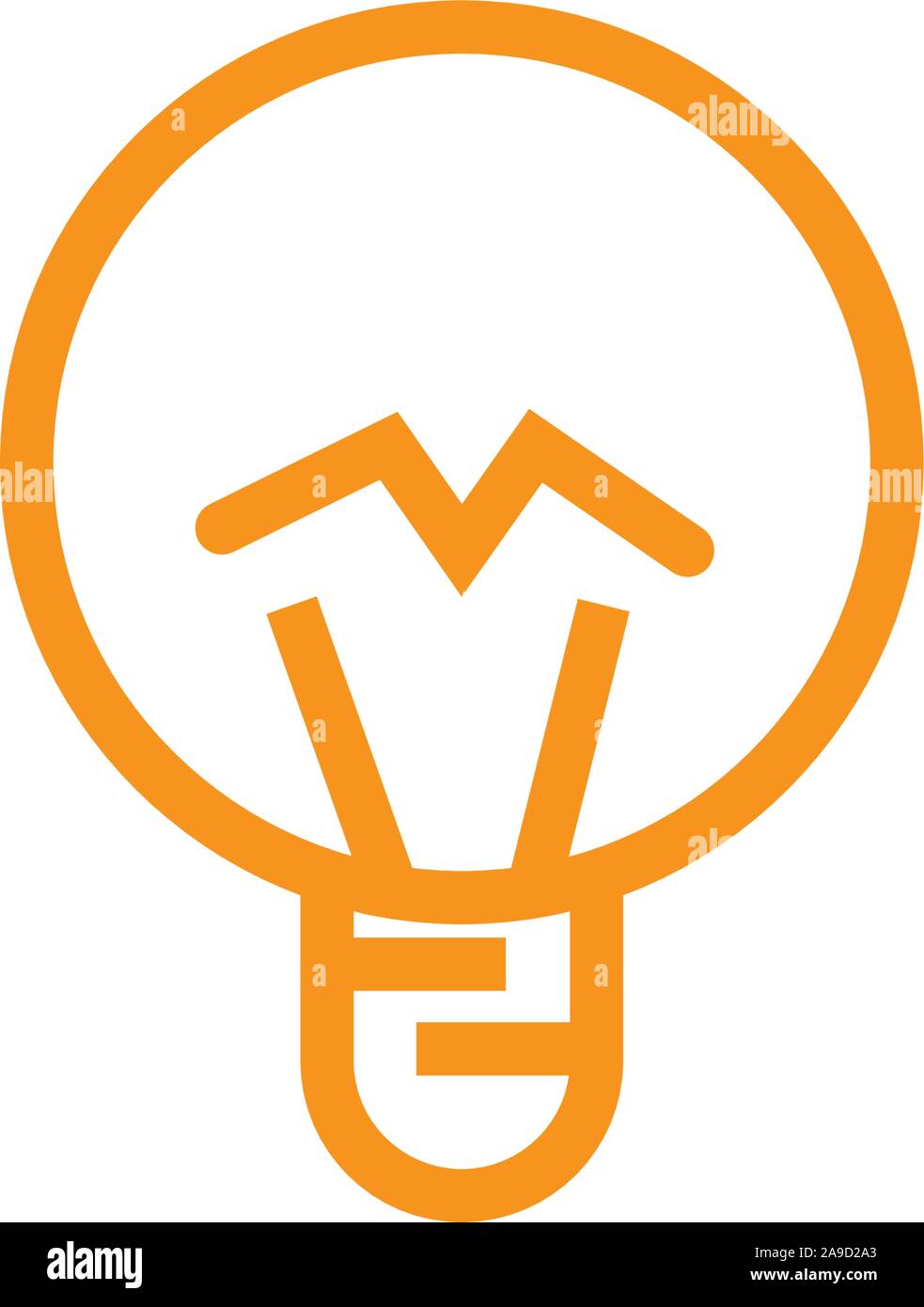 bulb energy electricity light yellow line style vector illustration ...