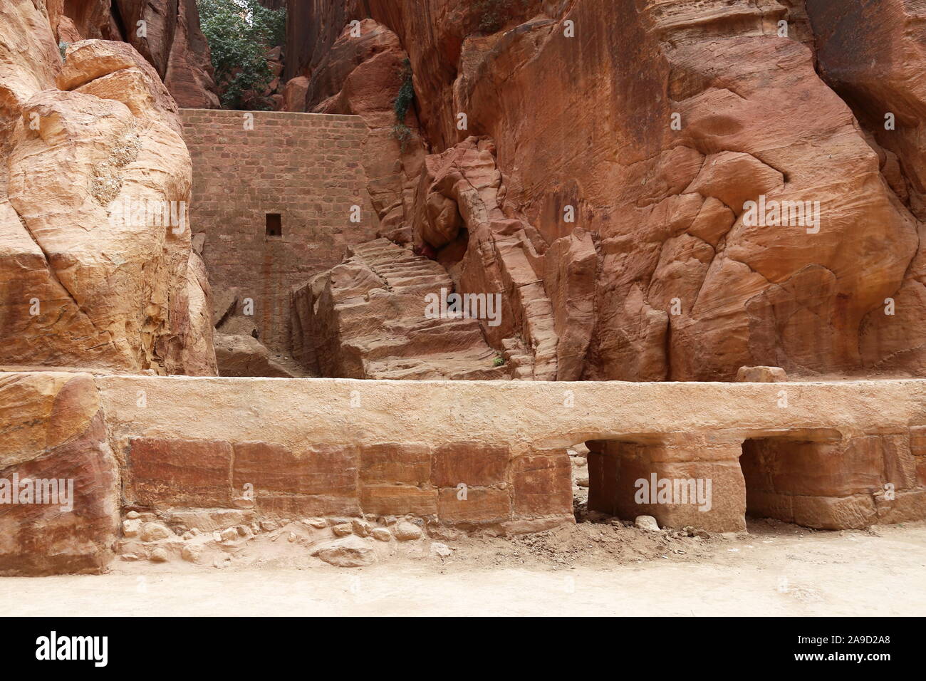 Water management dam and channel, Siq, Petra, Wadi Musa, Ma'an ...