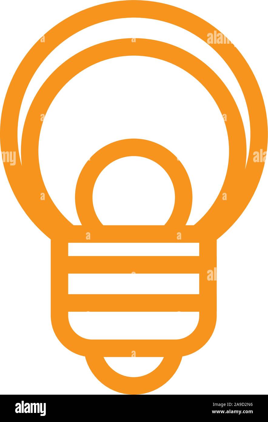 bulb energy electricity light yellow line style vector illustration ...