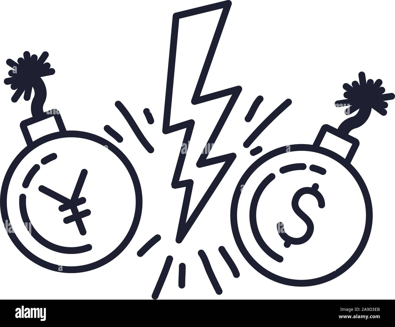 commercial war between china and usa vector design Stock Vector Image ...