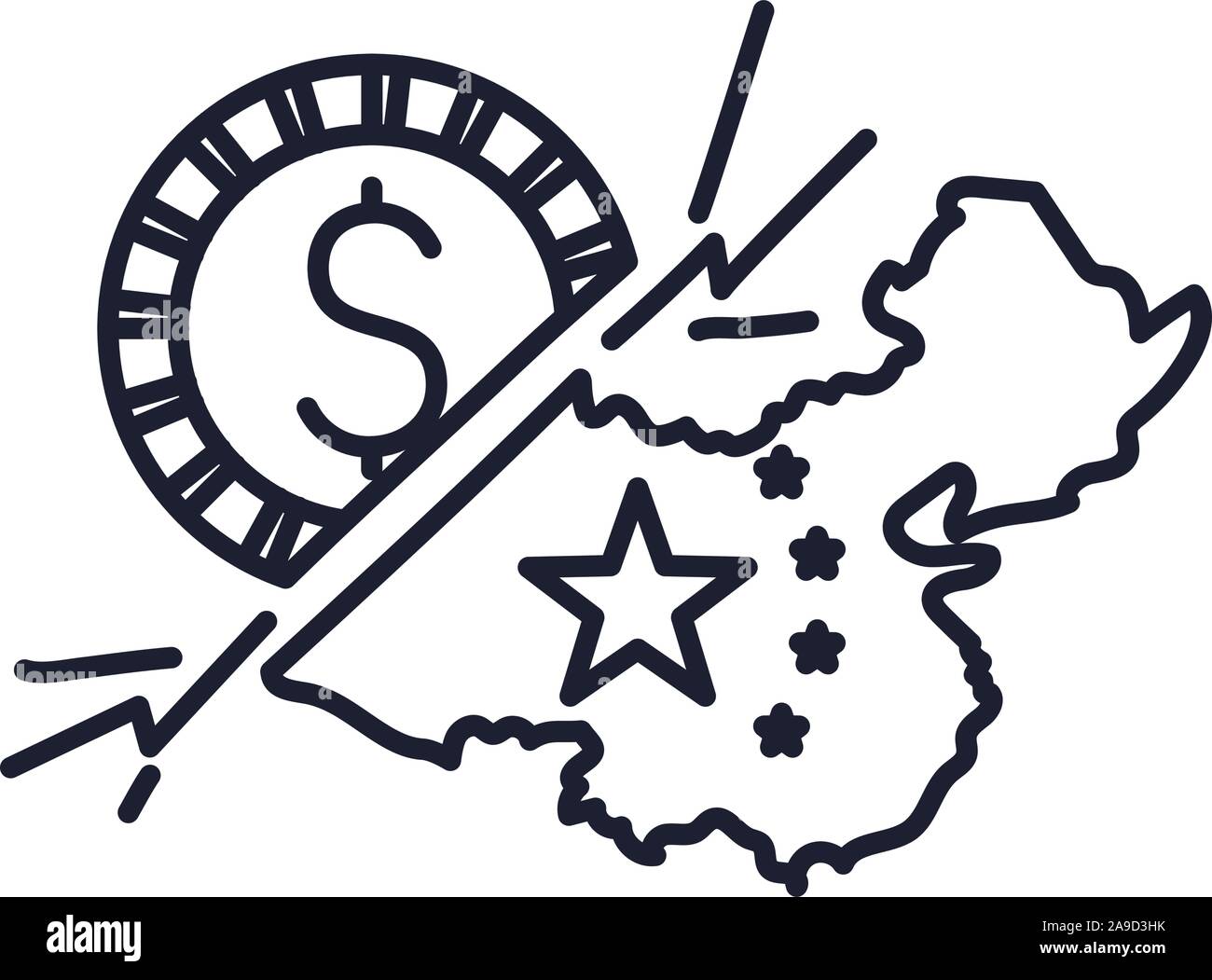 commercial war between china and usa vector design Stock Vector Image ...