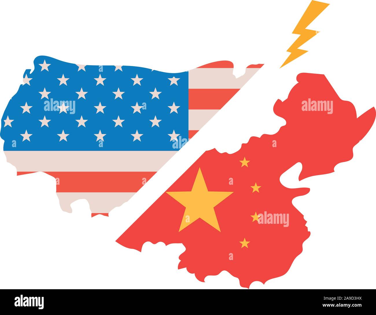 commercial war between china and usa vector design Stock Vector Image ...