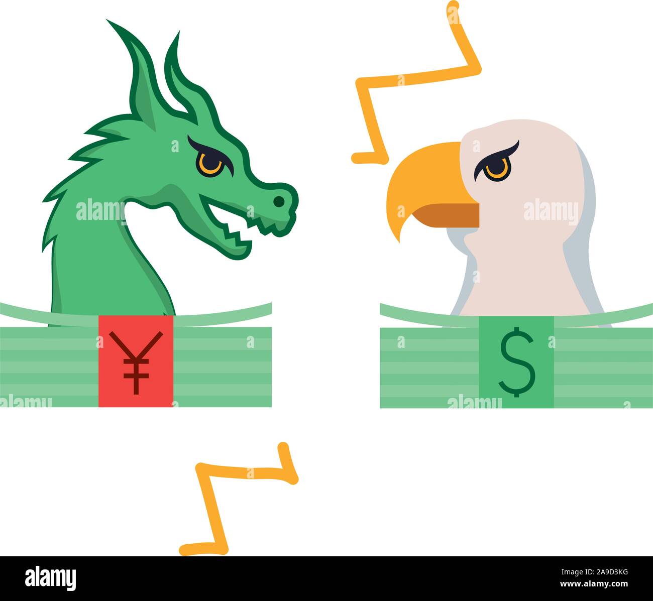 commercial war between china and usa vector design Stock Vector Image ...