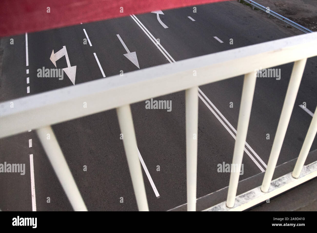 Top view of a road from a high pedestrian bridge Stock Photo - Alamy